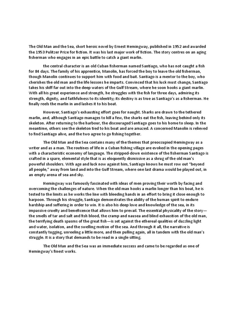 The Old Man and the Sea Overview | PDF