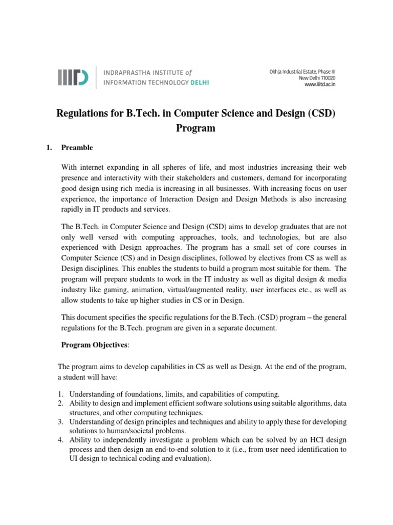 2021 Jan BTech (CSD) Regulations | PDF | Teaching Mathematics ...