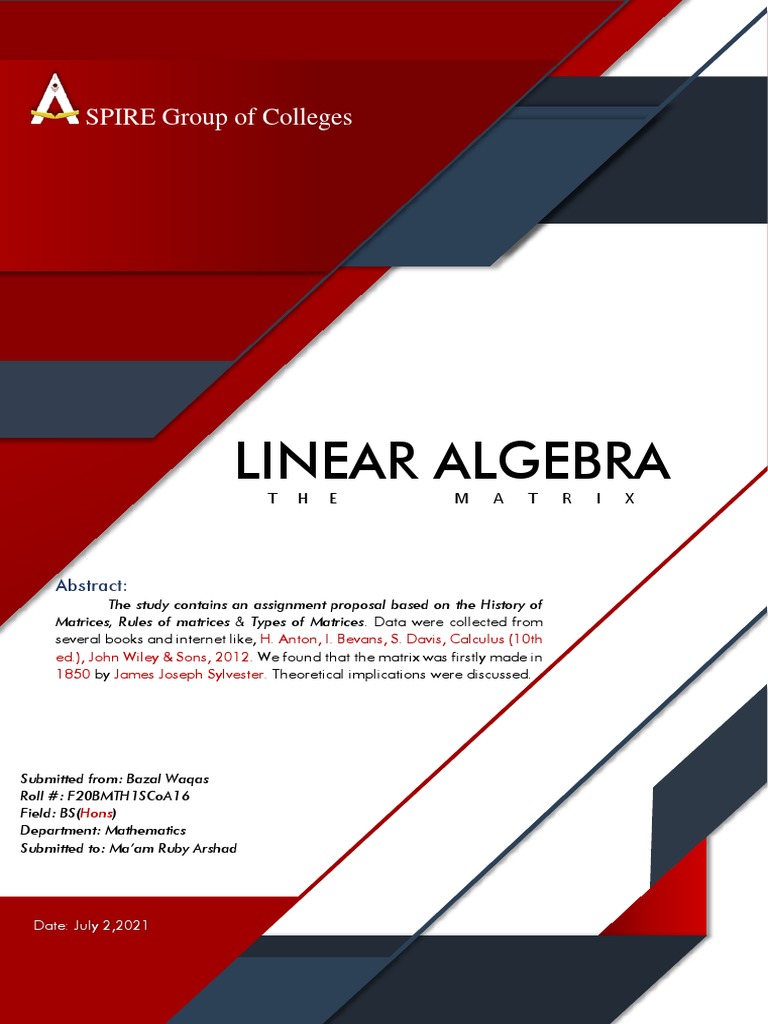 History and Origins of Matrices | PDF | Matrix (Mathematics ...