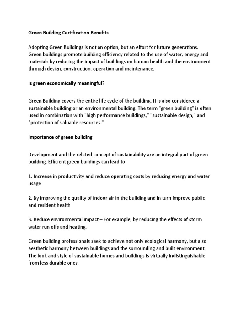 Green Building: A Guide for Developers | PDF | Green Building ...