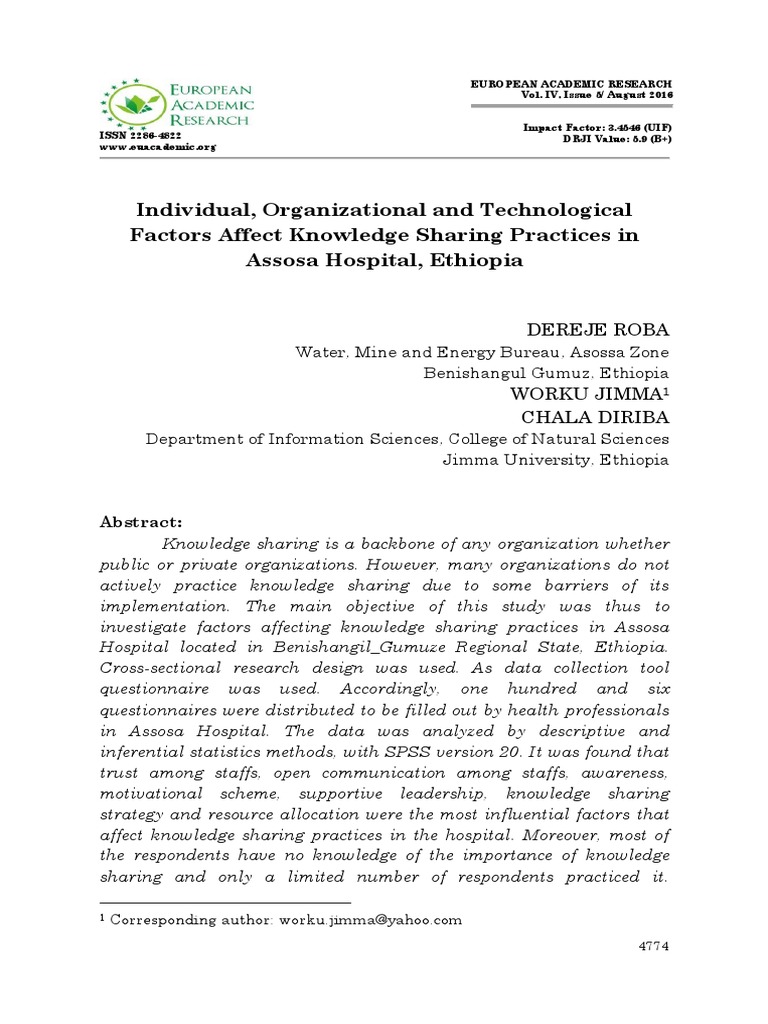Article Dereje Worku Chala | PDF | Dependent And Independent Variables ...
