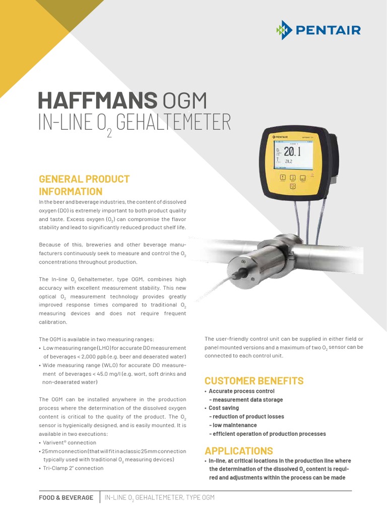 Haffmans In-Line Optical O2 Meter ENGLISH | PDF | Drink | Beer