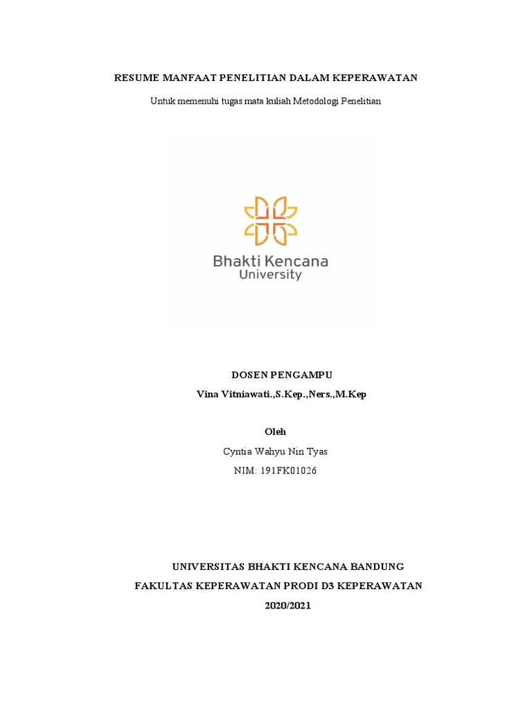 Manfaat Riset Keperawatan | PDF