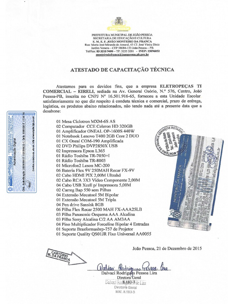 24 Atestado Escola | PDF | Autenticação | Civil