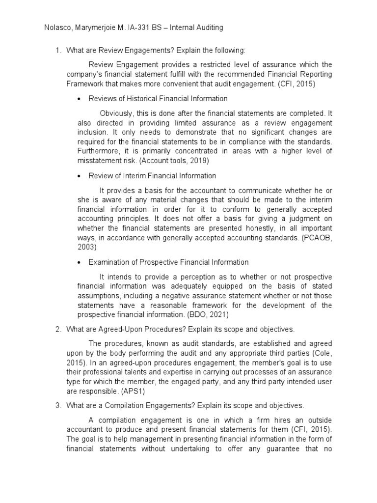 Non-Assurance Engagement | PDF | Certified Public Accountant | Audit