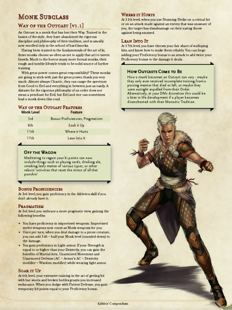 Monk - Way of The Outcast - GM Binder | PDF