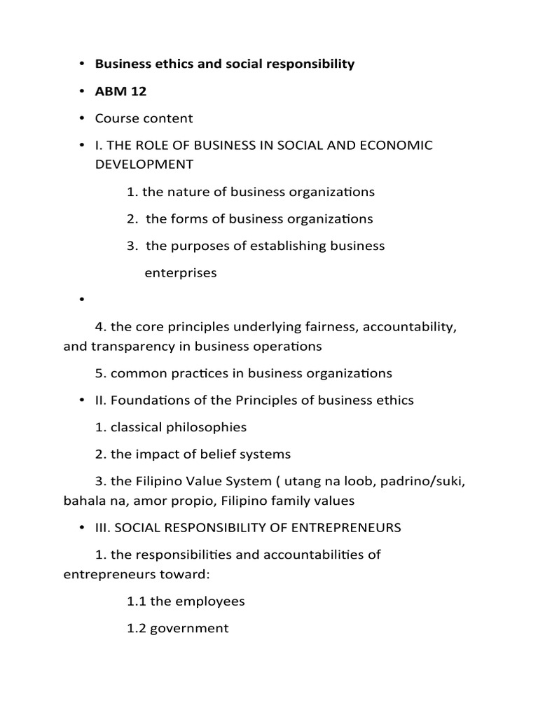 Business Ethics and Social Responsibility | PDF | Corporate Social ...