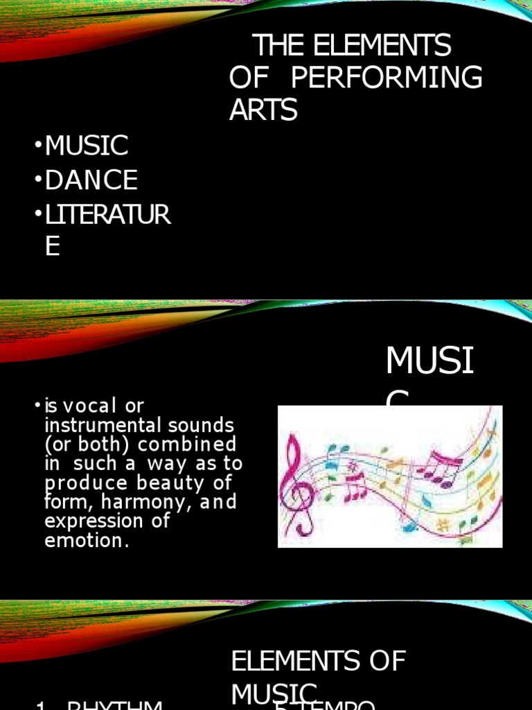 Key Elements of Performing Arts | PDF | Tempo | Dances