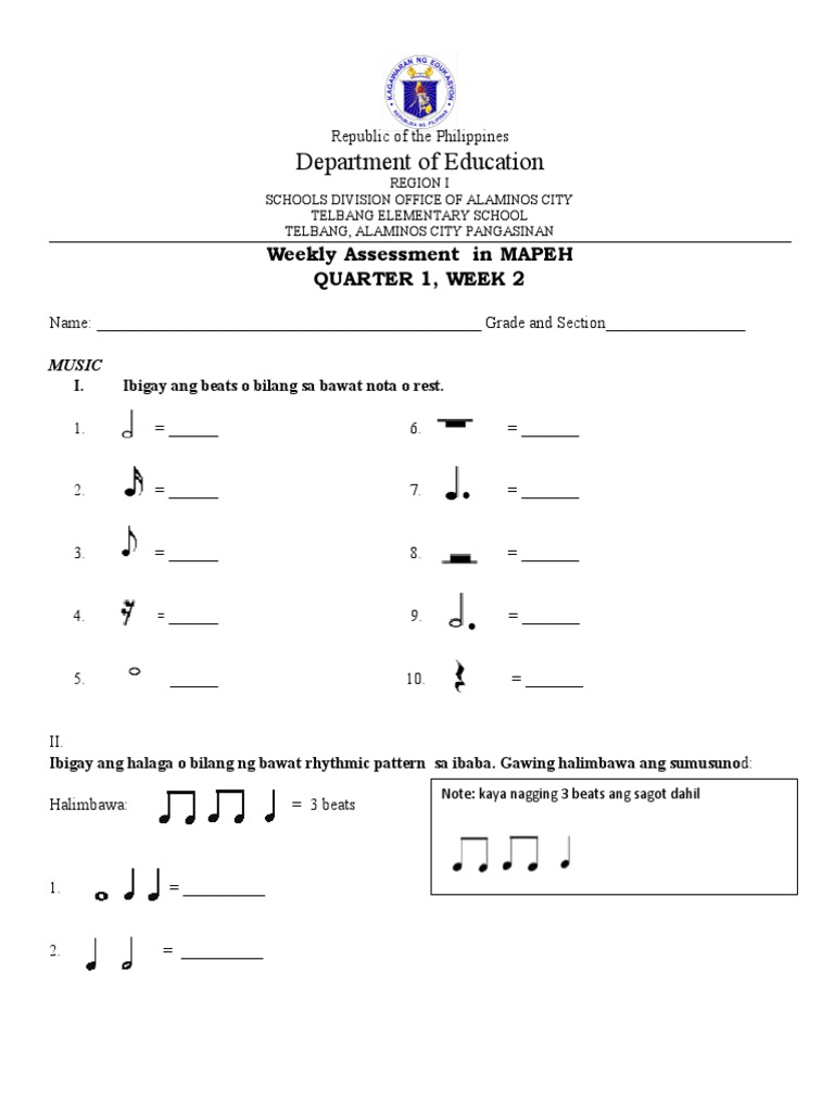 Assessment in MAPEH 5 No.2 | PDF