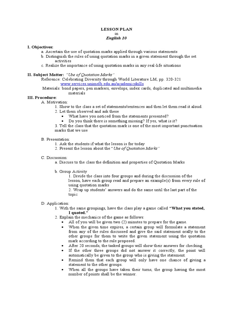 Lesson Plan: WWW - Services.unimelb - Edu.au/academicskills | PDF ...