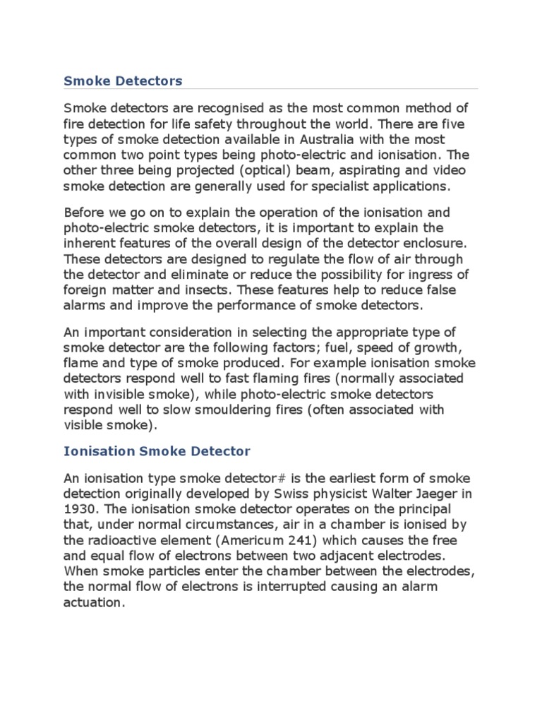 Smoke Detectors | PDF | Smoke | Photoelectric Effect
