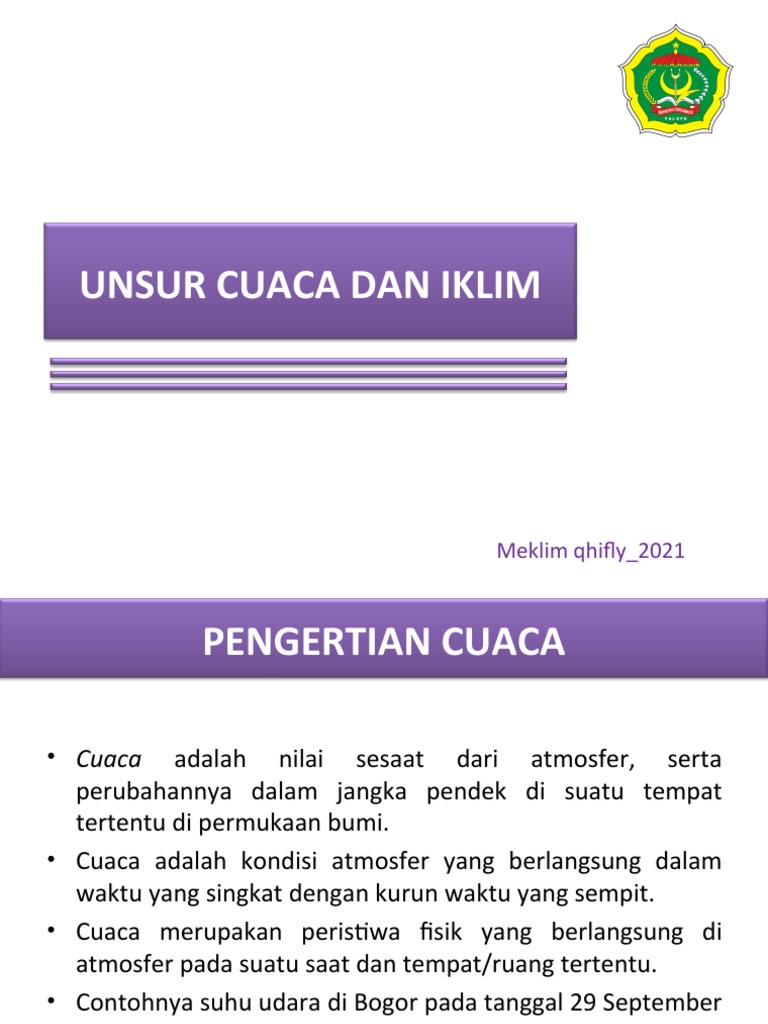 "Perbedaan Cuaca dan Iklim" | PDF