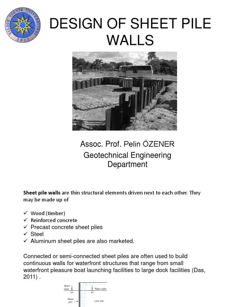 Sheet Pile Wall Design Principles | PDF | Deep Foundation ...