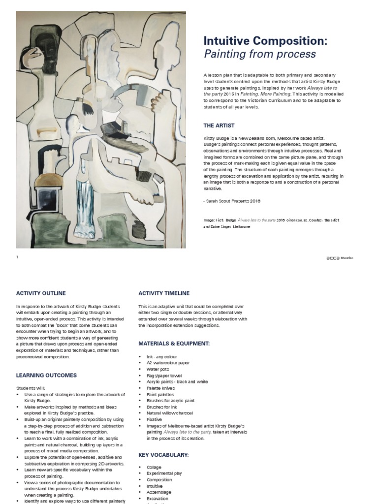 Lesson Plan Intuitive Composition | PDF | Paintings | Pablo Picasso