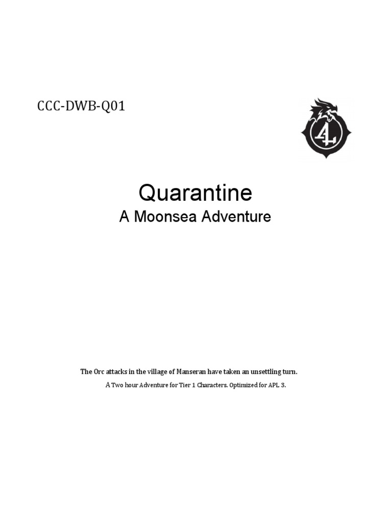 CCC-DWB-Q02 - Quarantine | PDF | Wizards Of The Coast | Dungeons & Dragons