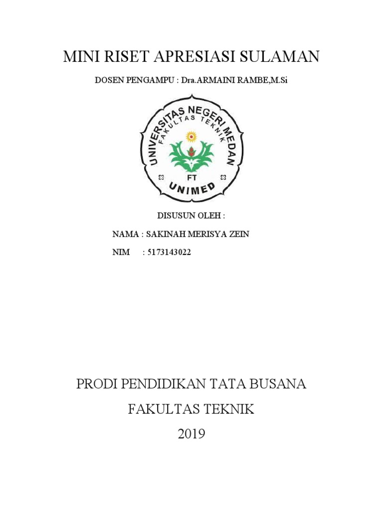 Mini Riset Apresiasi Sulaman Motif Etnik Sumatera Utara | PDF