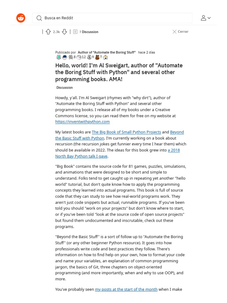 Hello, World! I'm Al Sweigart, Author of - Automate The Boring Stuff ...