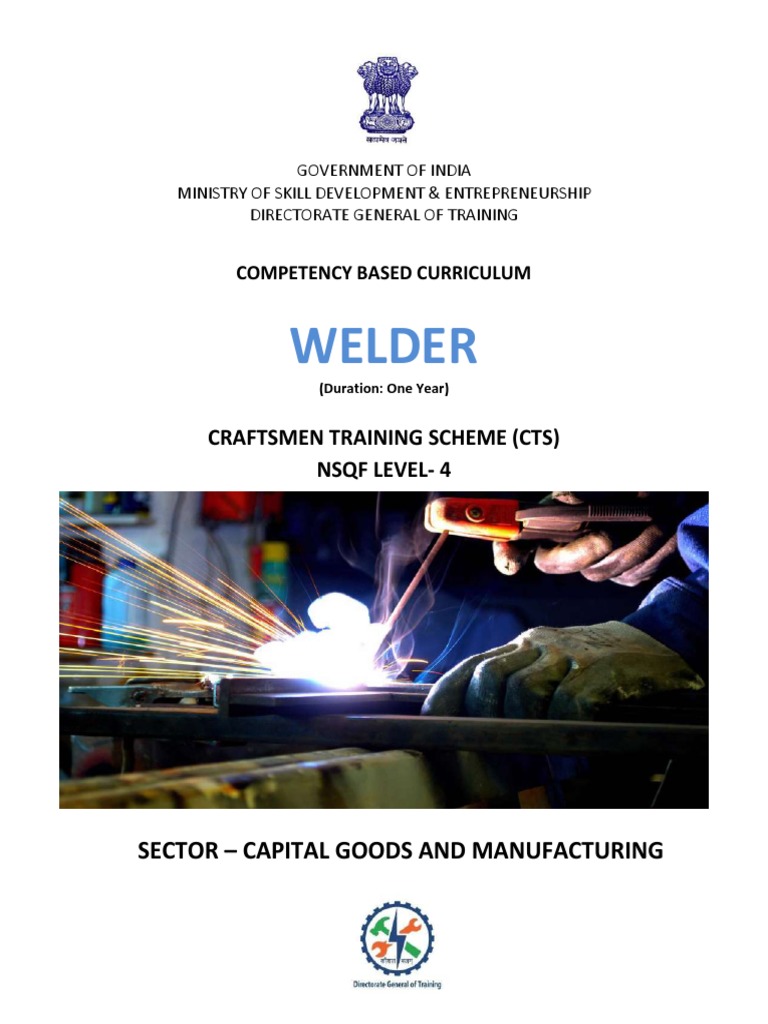 Welder: Craftsmen Training Scheme (CTS) NSQF Level-4 | Download Free ...
