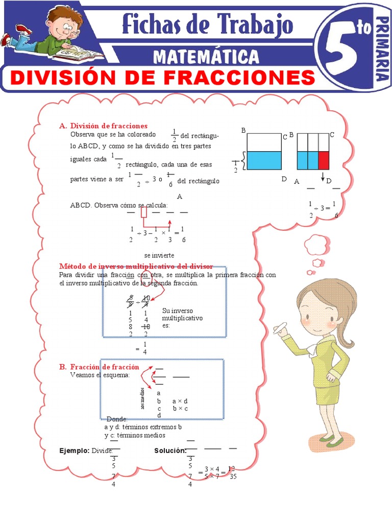 Division de Fracciones para Quinto de Primaria | PDF | División ...