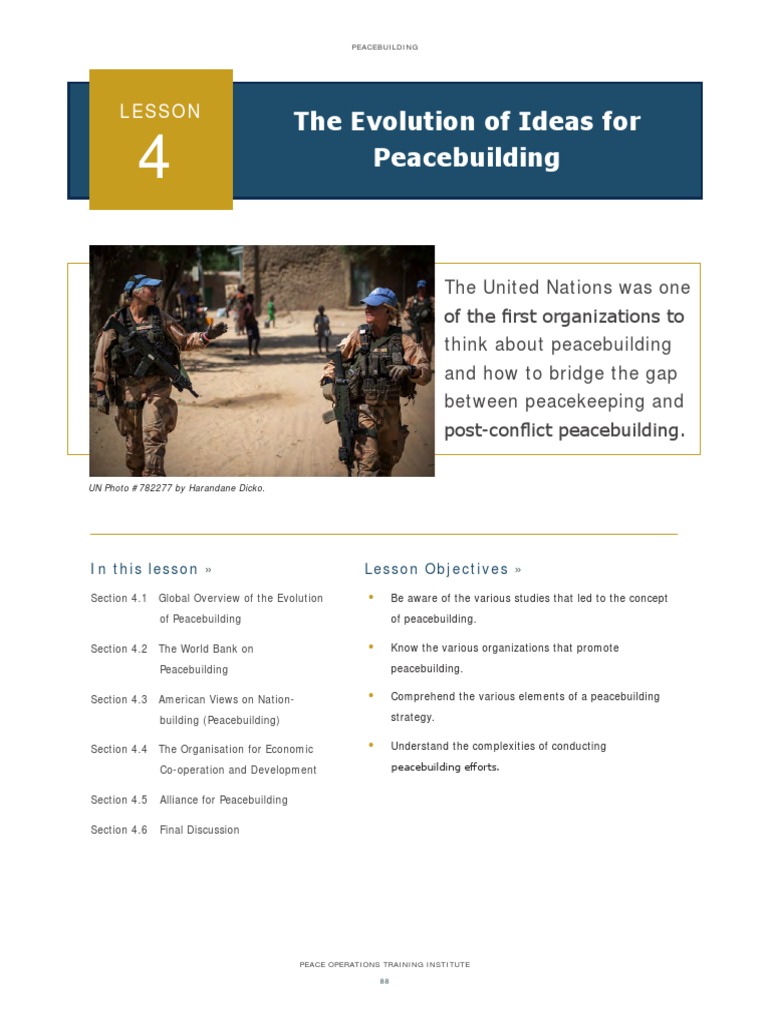 Lesson 4 - The Evolution of Ideas For Peacebuilding | PDF ...
