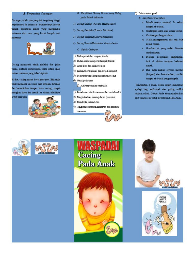 Leaflet Pencegahan Cacingan Anak | PDF