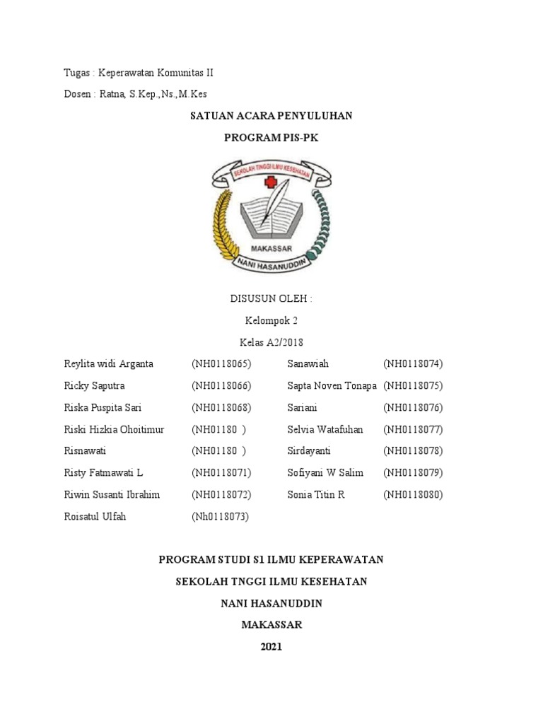 SAP Keperawatan Komunitas | PDF