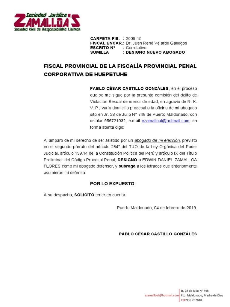 2 DESIGNA ABOGADO Pablo Castillo | PDF