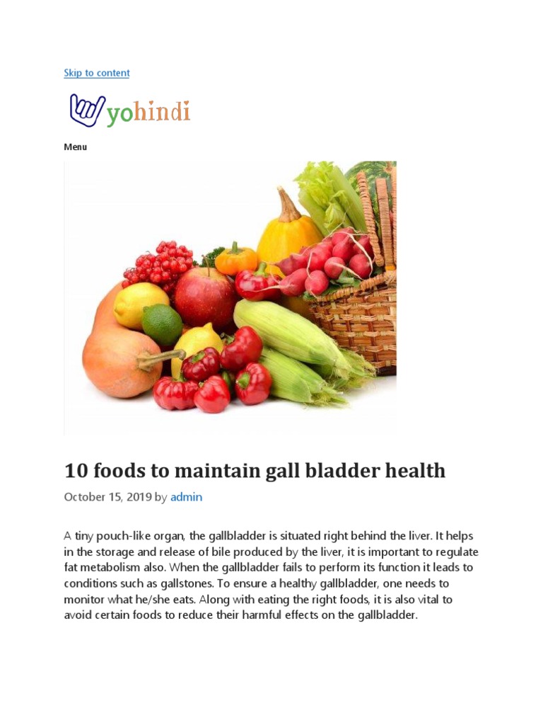 10 Foods To Maintain Gall Bladder Health | PDF | Gallbladder | Bile