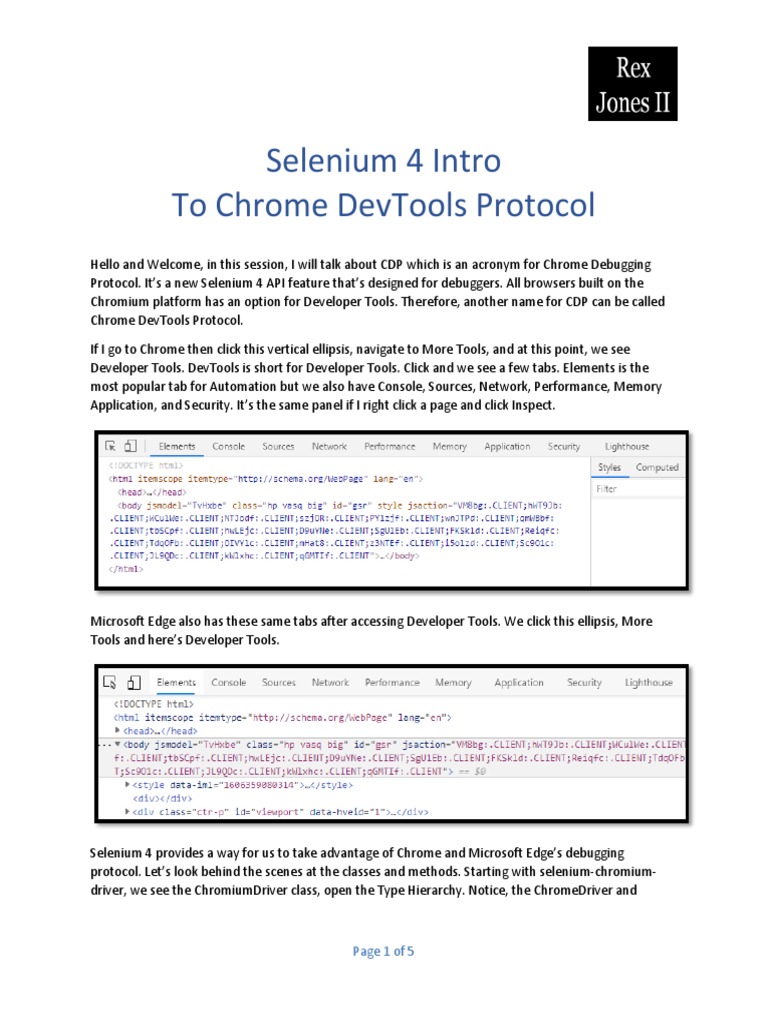 (Document) Selenium 4: Intro To CDP | PDF | Selenium (Software ...