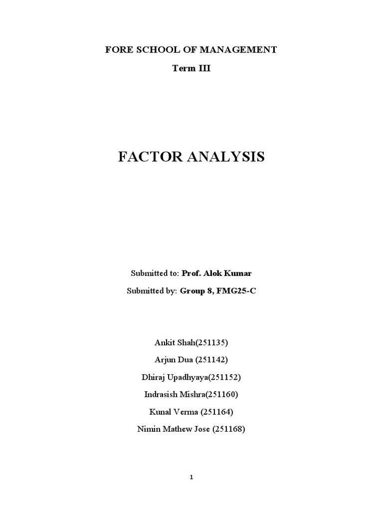 BRM Report Group 8 | PDF | Factor Analysis | Variance