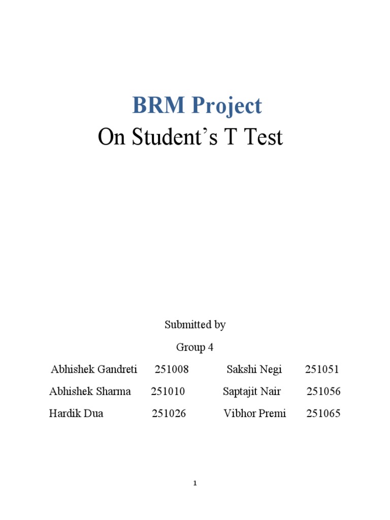 Student T Test | PDF | Student's T Test | P Value