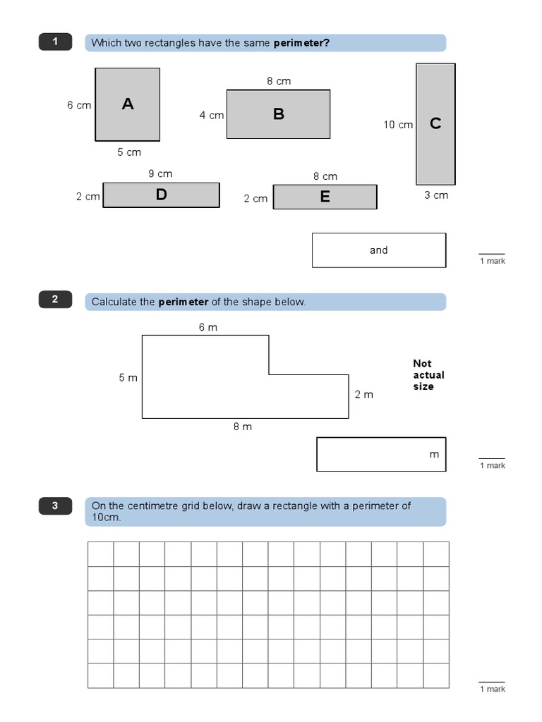 M7 - Perimeter and Area - SP | PDF | Area | Rectangle