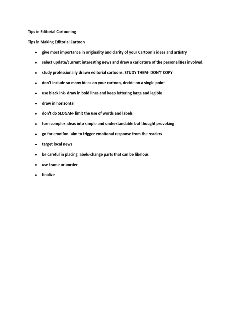Essential Tips for Editorial Cartooning | PDF