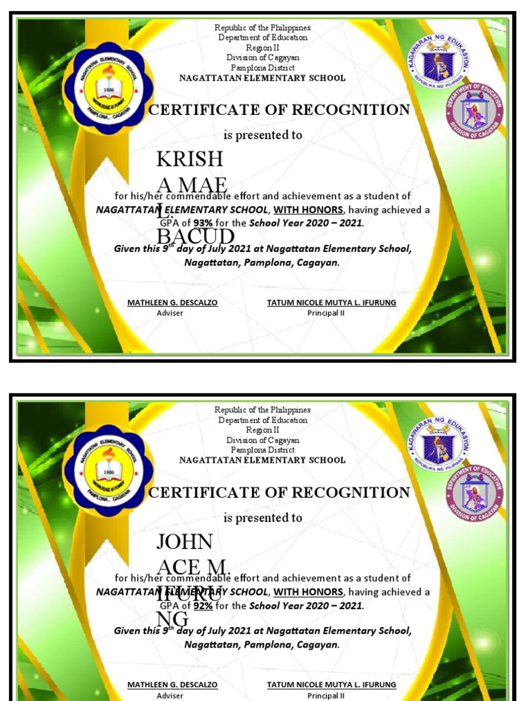 Krish A Mae L. Bacud: Certificate of Recognition | PDF | Philippines | Policy