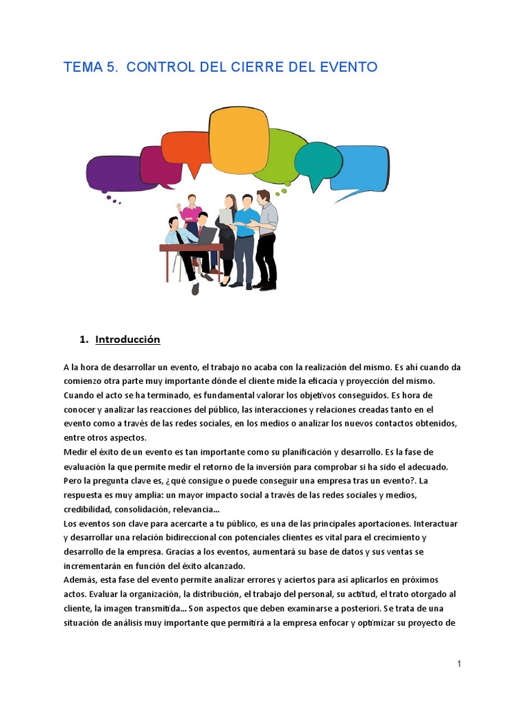 UT 5 Control Del Cierre Del Evento CED | PDF | Cliente | Business