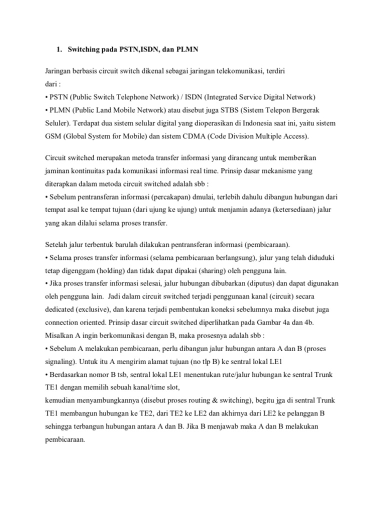 Switching Pada PSTN | PDF