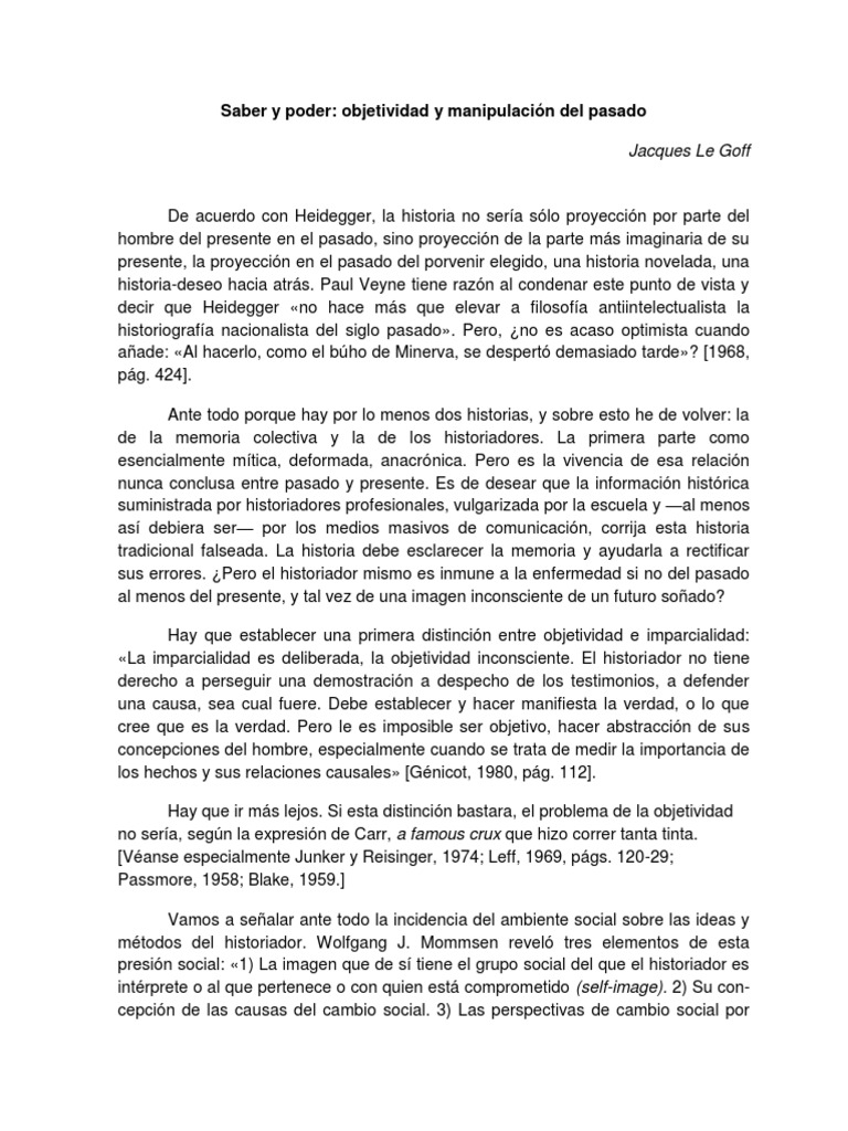 CH15 Saber y Poder | PDF | Objetividad (filosofía) | Historiador