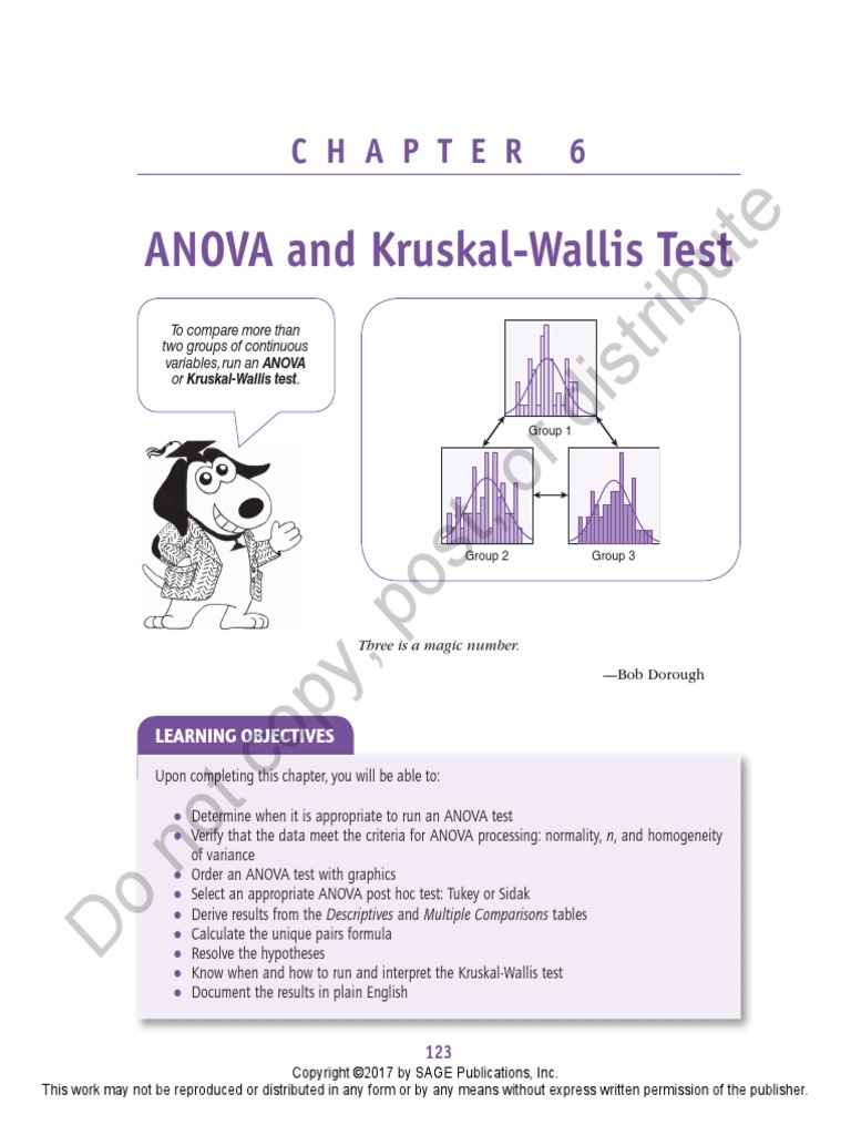 Chapter 6 - ANOVA and Kruskal-Wallis Test | PDF | Analysis Of Variance ...