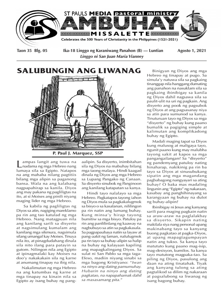 Agosto1 Sambuhay Missalette | PDF