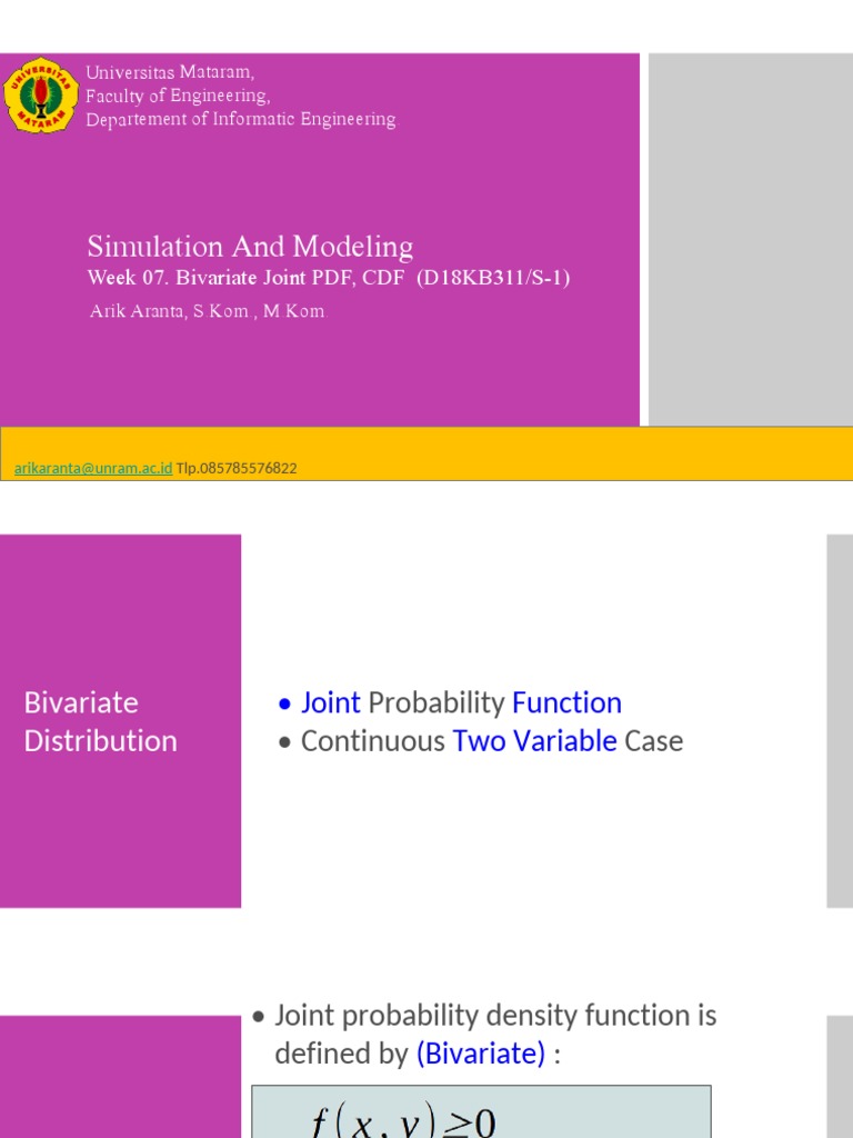 Materi 7 Pemodelan Simulasi | PDF | Probability Density Function | Probability Distribution