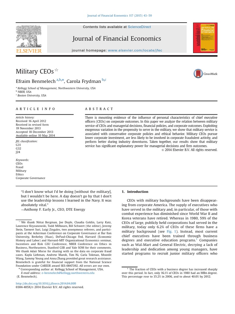 Military CEOs | PDF | Leadership | Regression Analysis