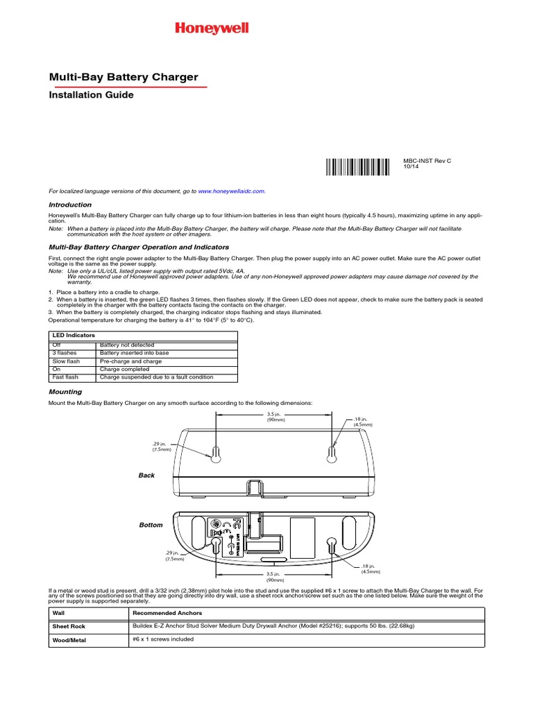 Multi-Bay Battery Charger: Installation Guide | PDF | Battery Charger ...