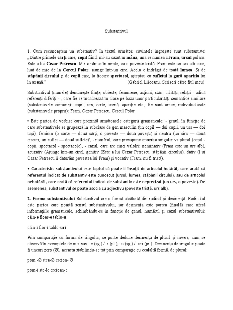 Substantivul | PDF