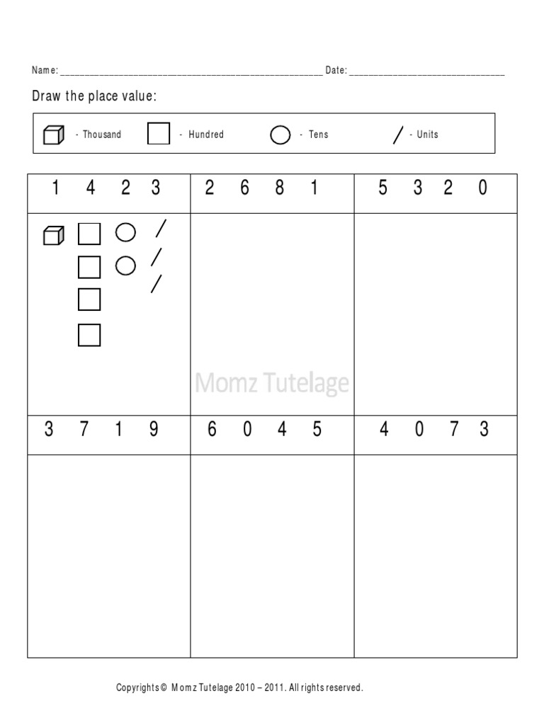 Draw Place Value 4digits | PDF | Civil Rights And Liberties ...