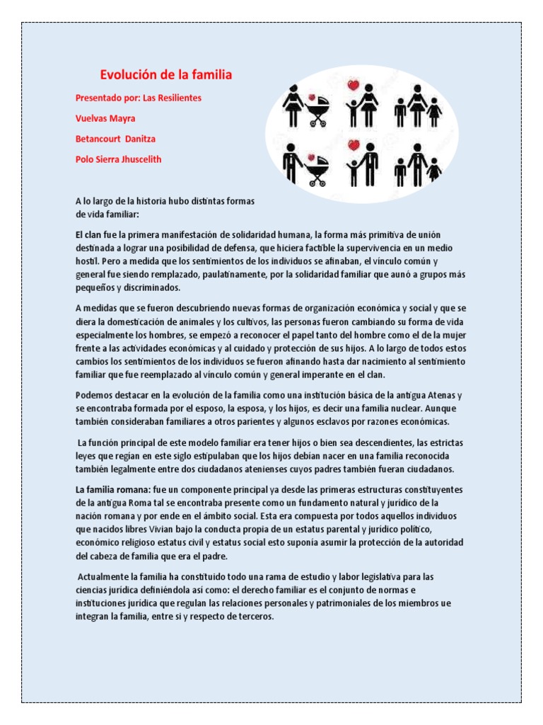 Evolucion de La Familia | PDF | Familia | Instituciones sociales