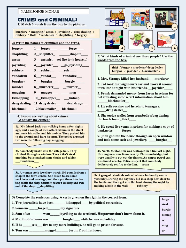VOCABULARY 1 UNIT 8 Crimes-And-Criminals-Vocabulary - (1 | PDF ...