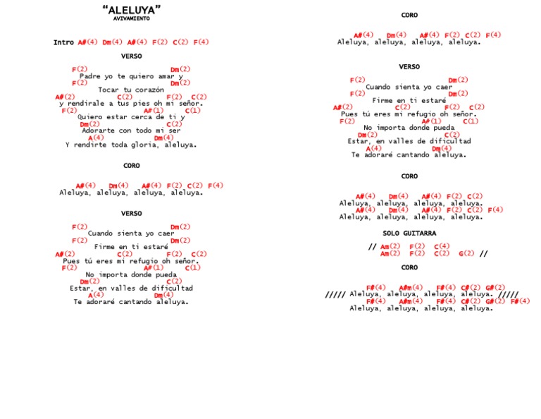Acordes Para Aleluya
