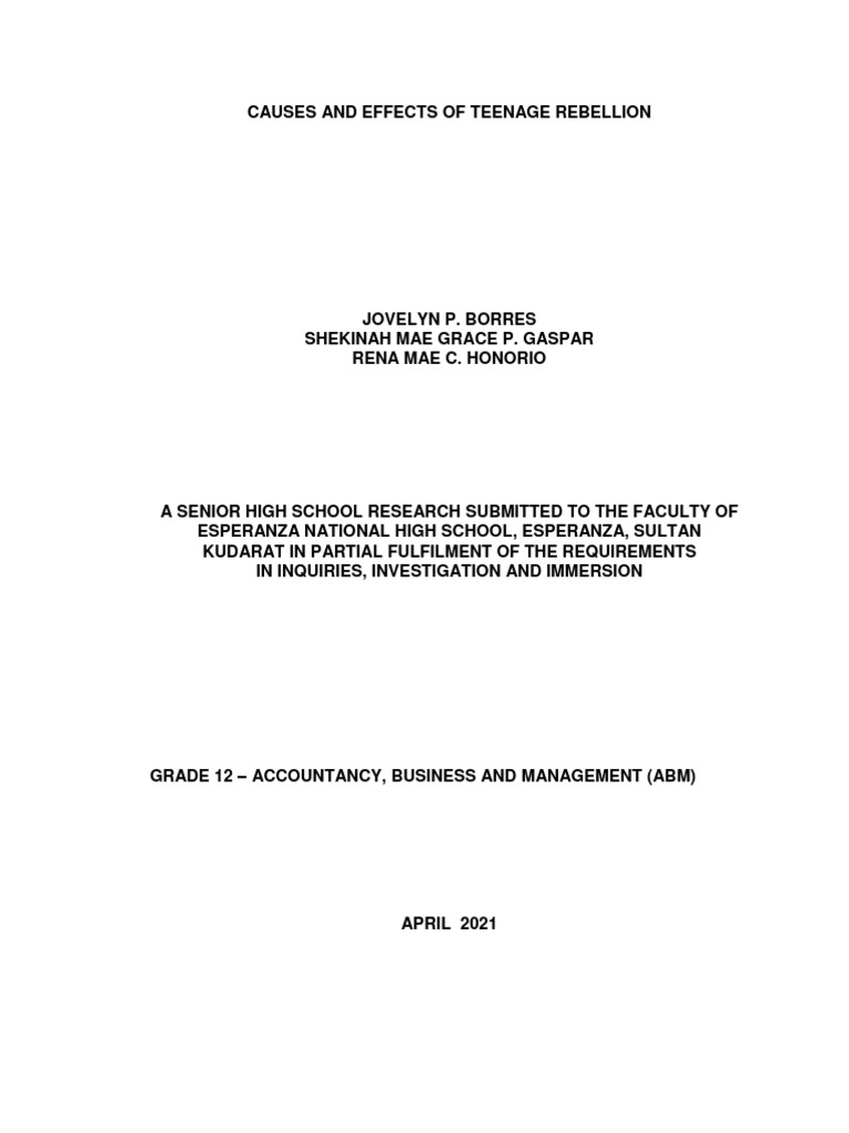 Teenage Rebellion Insights | PDF | Adolescence | Parenting