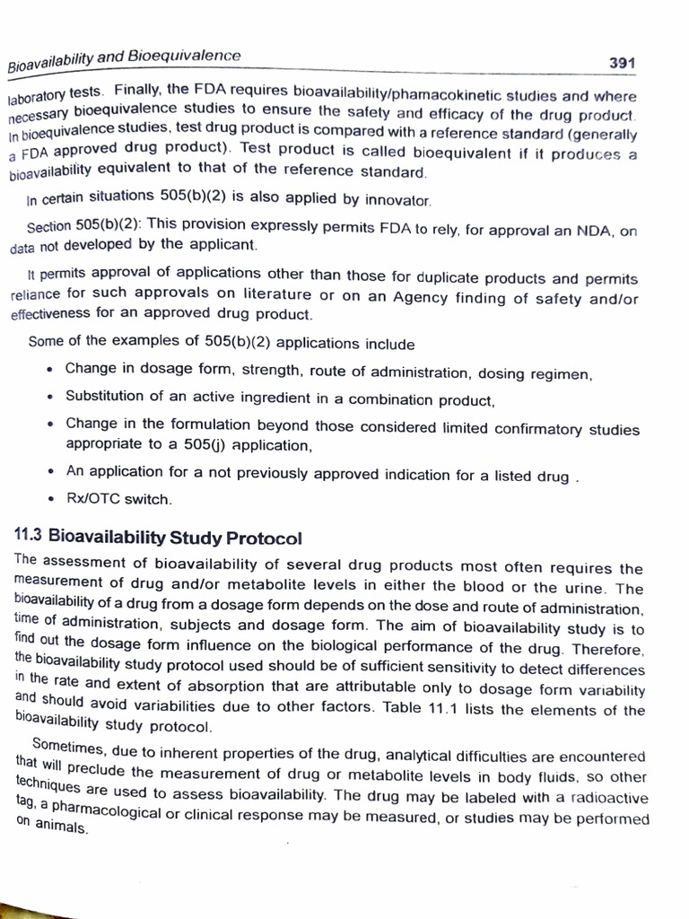 Bioavailability Protocol and Methods of Assessment | PDF ...