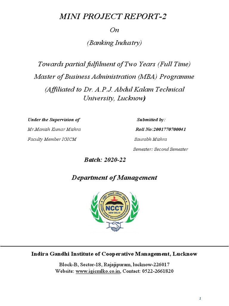Saurabh Mishra Mini Project 2 Report MBA 2nd Semester 2 | PDF ...
